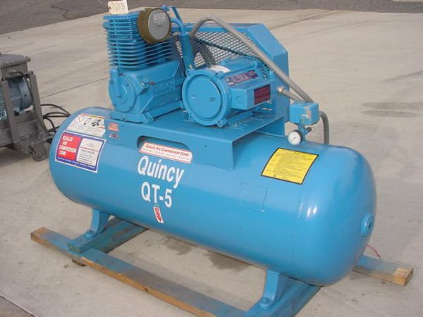 QUINCY 5 HP TANK MOUNTED AIR COMPRESSOR - Wohl Associates