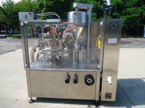 UNIPAC/ROMACO 160 HOT AIR PLASTIC TUBE FILLING AND SEALING MACHINE, 100 ...